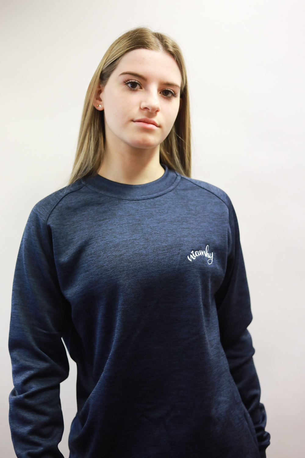 Crew Neck Navy With Flowers Niamhy Clothing